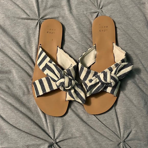 a new day | Shoes | Blue And White Striped Sandals | Poshmark